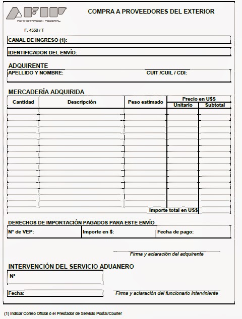 Encontable: Nuevo formulario de la AFIP para compras por internet