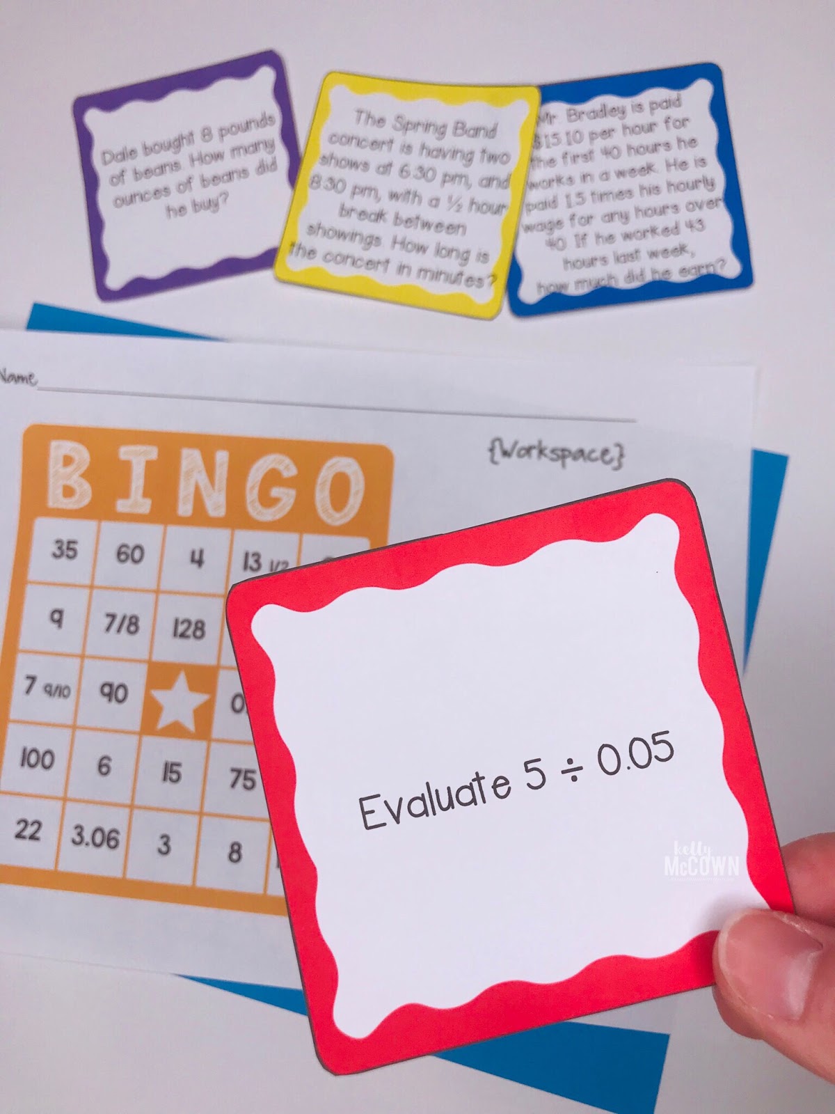 Kelly McCown: End of Year Math Review BINGO Game Grade 5