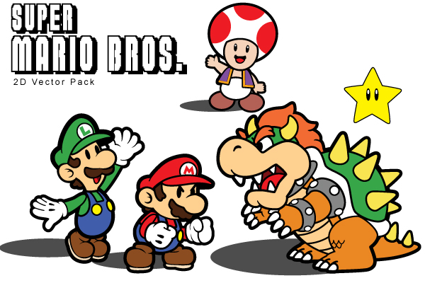 Super Mario Bros 2d vector pack, FREE | vectors, free vectors, pictures ...