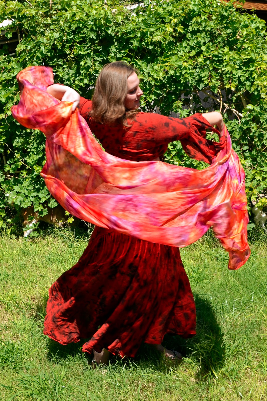 Tangible Daydreams: Hand painted silk belly dance veils