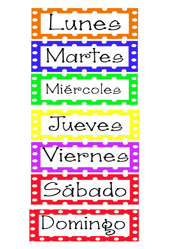 RECURSOS DE EDUCACIÓN INFANTIL: DÍAS DE LA SEMANA