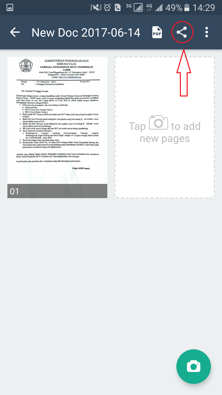 Cara Kirim (Ekspor) Hasil scan CAMSCANNER kedalam bentuk PDF dan JPEG ...