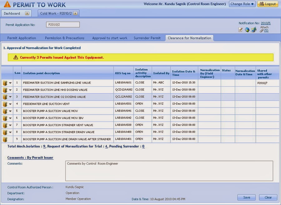 Electronic Permit to Work System: e-PTW Software