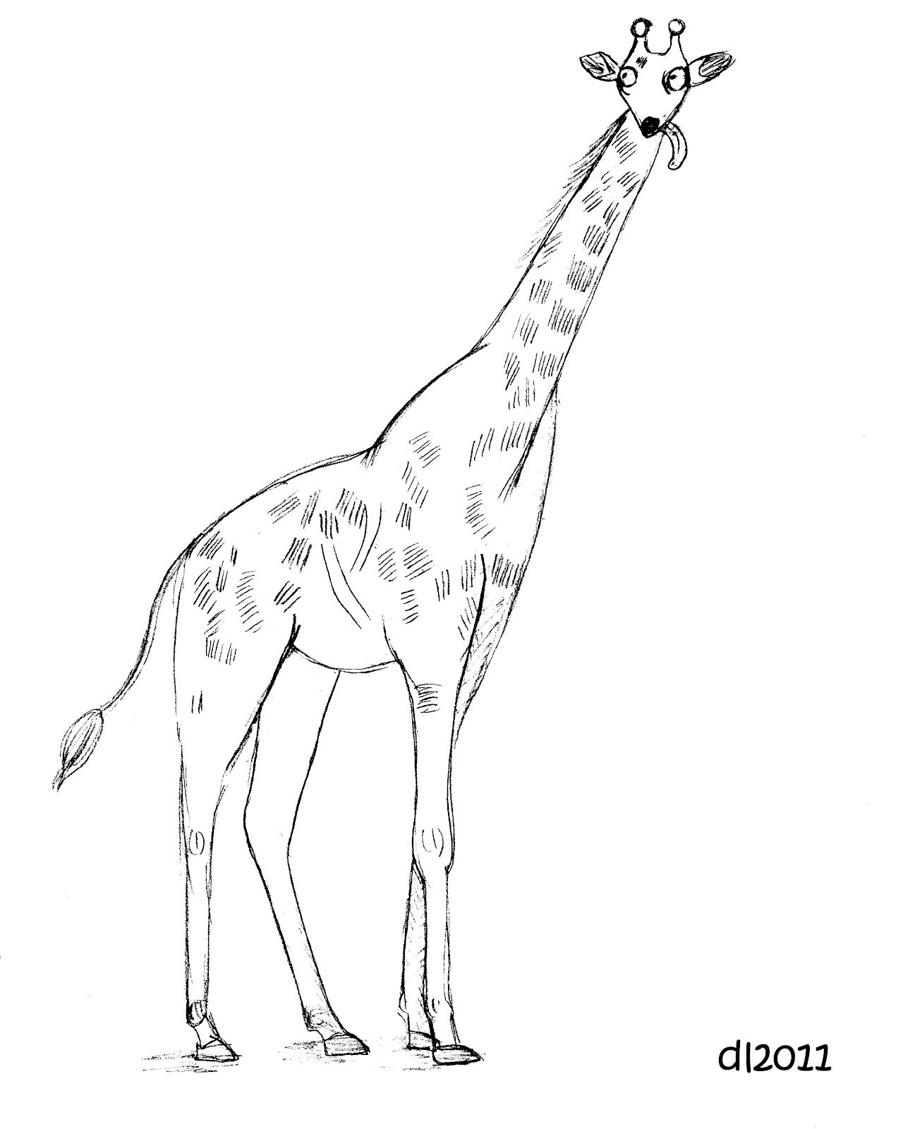 Giraffe Sketch Templates
