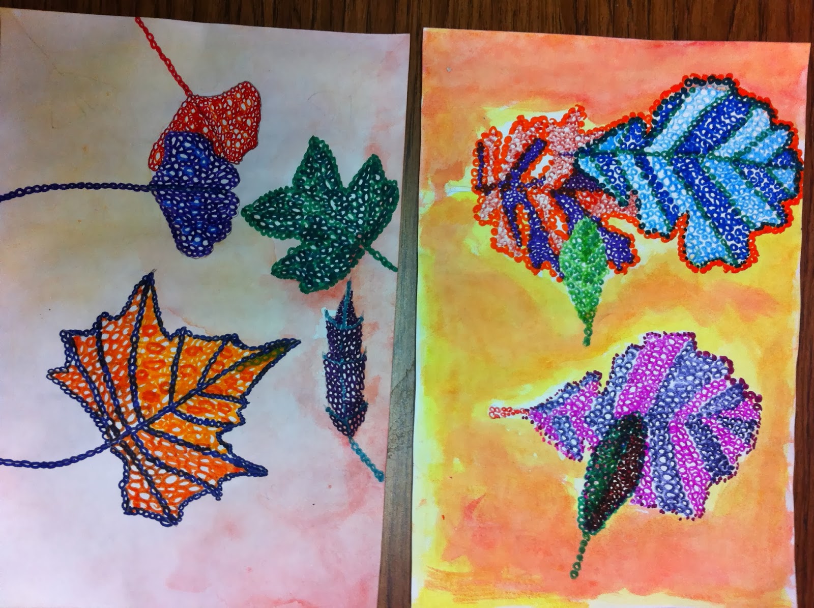 Drip, Drip, Splatter Splash: Pointillism Leaves