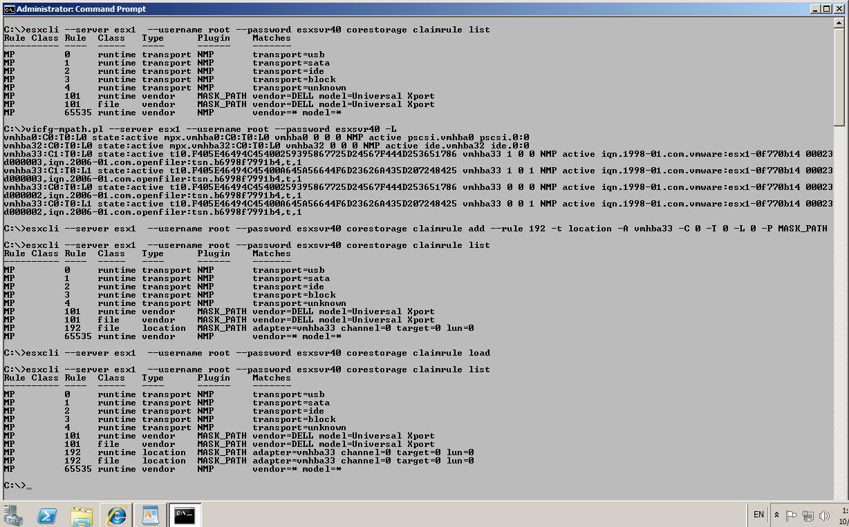 Freedom Space: Masking a LUN from ESX and ESXi using MASK_PATH plug-in