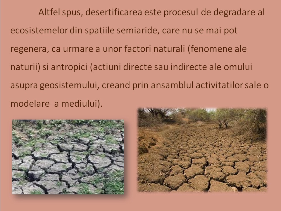 Riscuri naturale si antropice: Desertificarea