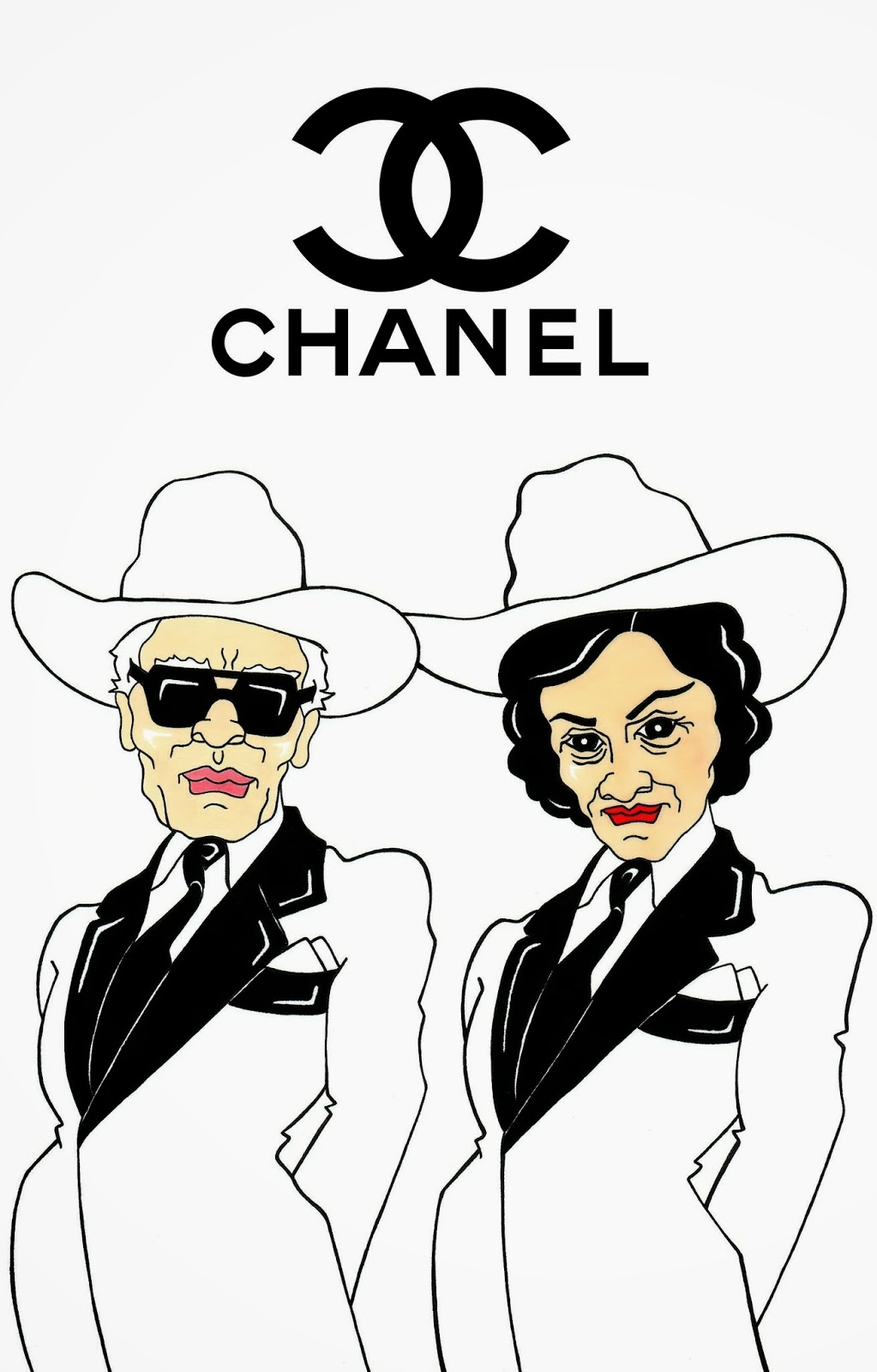Madamoseille+COCO+CHANEL+and+Karl+Lagerfeld+Dallas+Tribute+Art+Satire ...