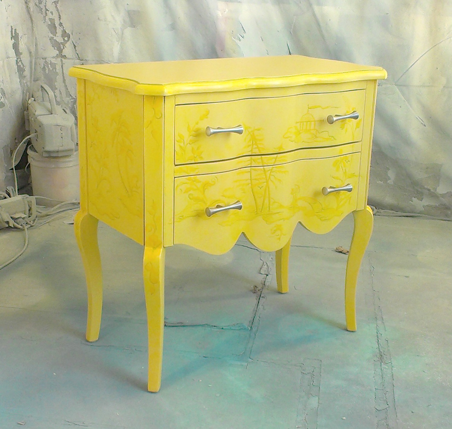 Sydney Barton - Painted Furniture: Yellow Chinoiserie Chest