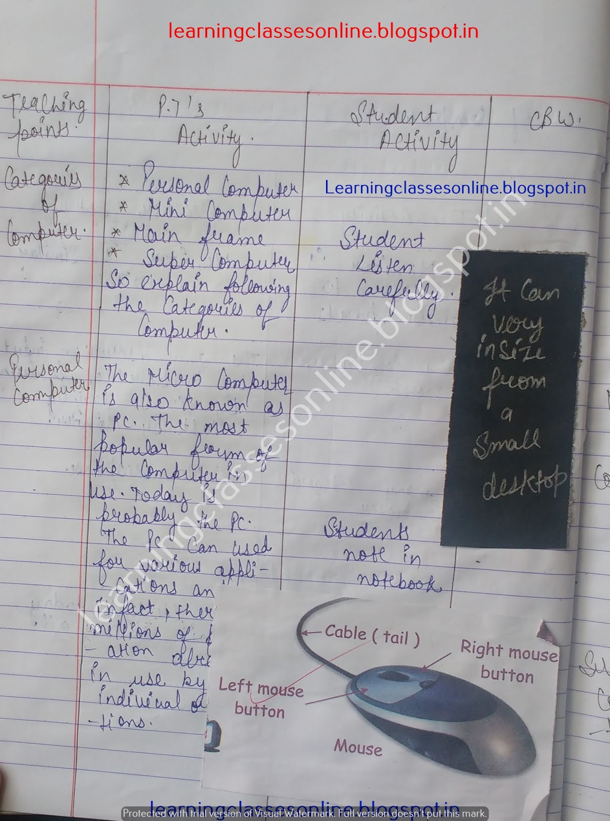 Lesson Plan For Computer Science For B Ed on categories of computer