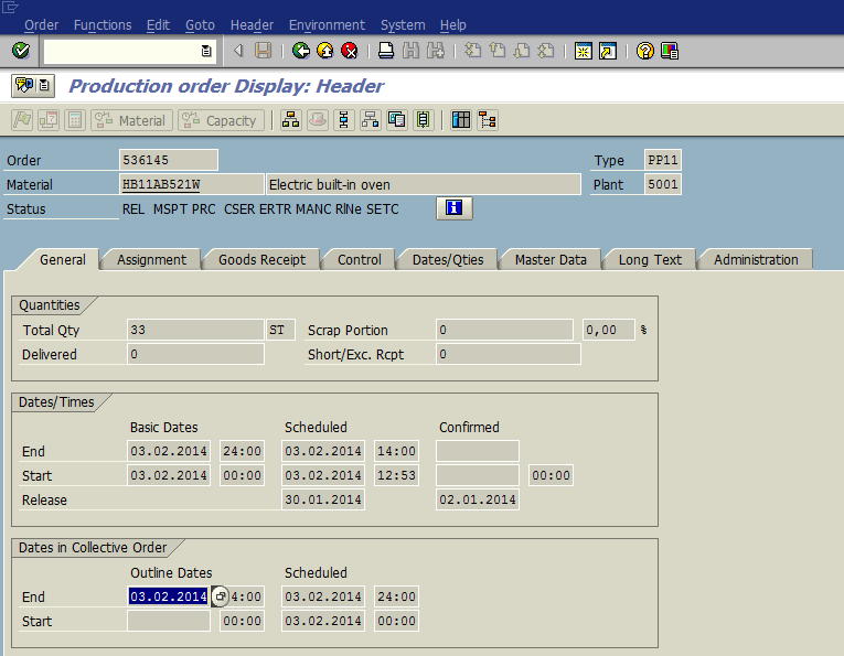 SAP Queries: CM25 vs manual re-scheduling for Direct production orders