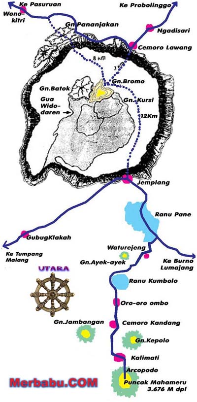 Peta Jalur Pendakian Gunung Semeru
