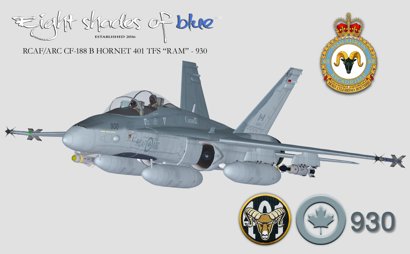 Eight Shades Of Blue Rcaf 401 Tfs Ram Cf 188 B Hornet Replica Series