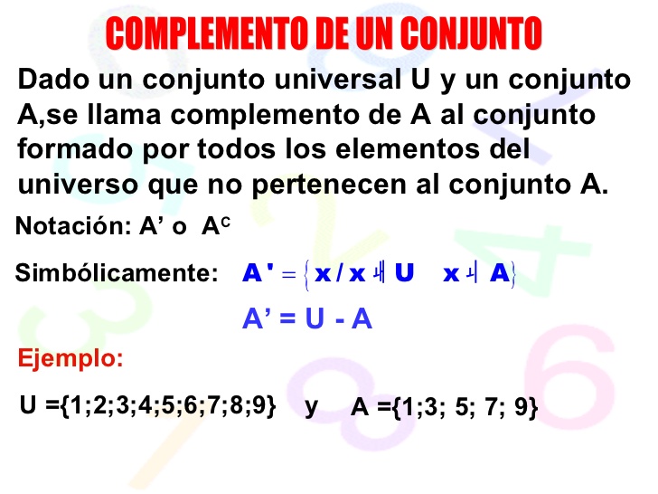 Complemento de un conjunto