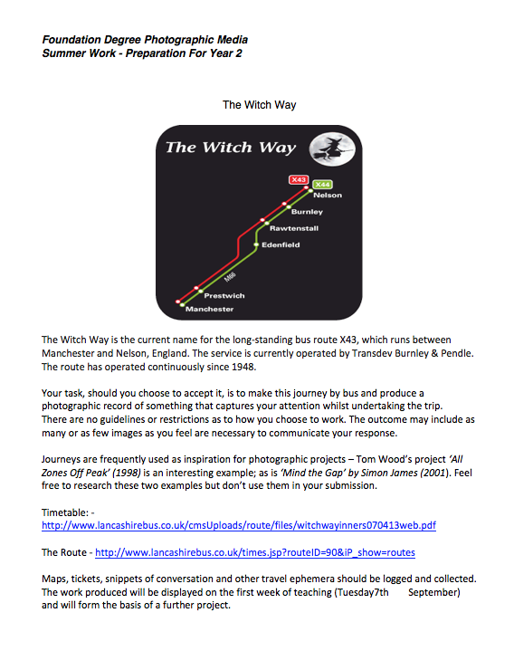 Nic Makepeace FD Photographic Media Year 2: Witch Way - X43 Bus Route ...