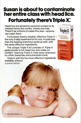 copyranter: Classic 1986 head lice ad.