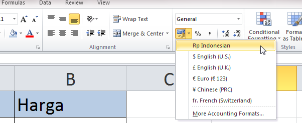 Format Angka Rupiah pada Excel ~ Sinau Excel