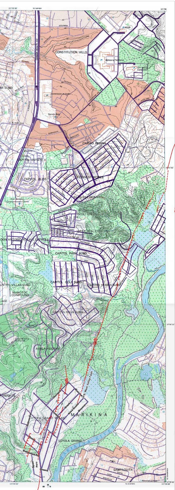 Filipino Bum: Diliman Map West Valley Fault Line
