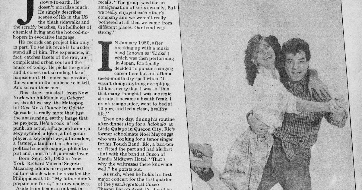 PELIKULA, ATBP.: [REMEMBERING RIC SEGRETO] LET'S GIVE RIC SEGRETO A ...