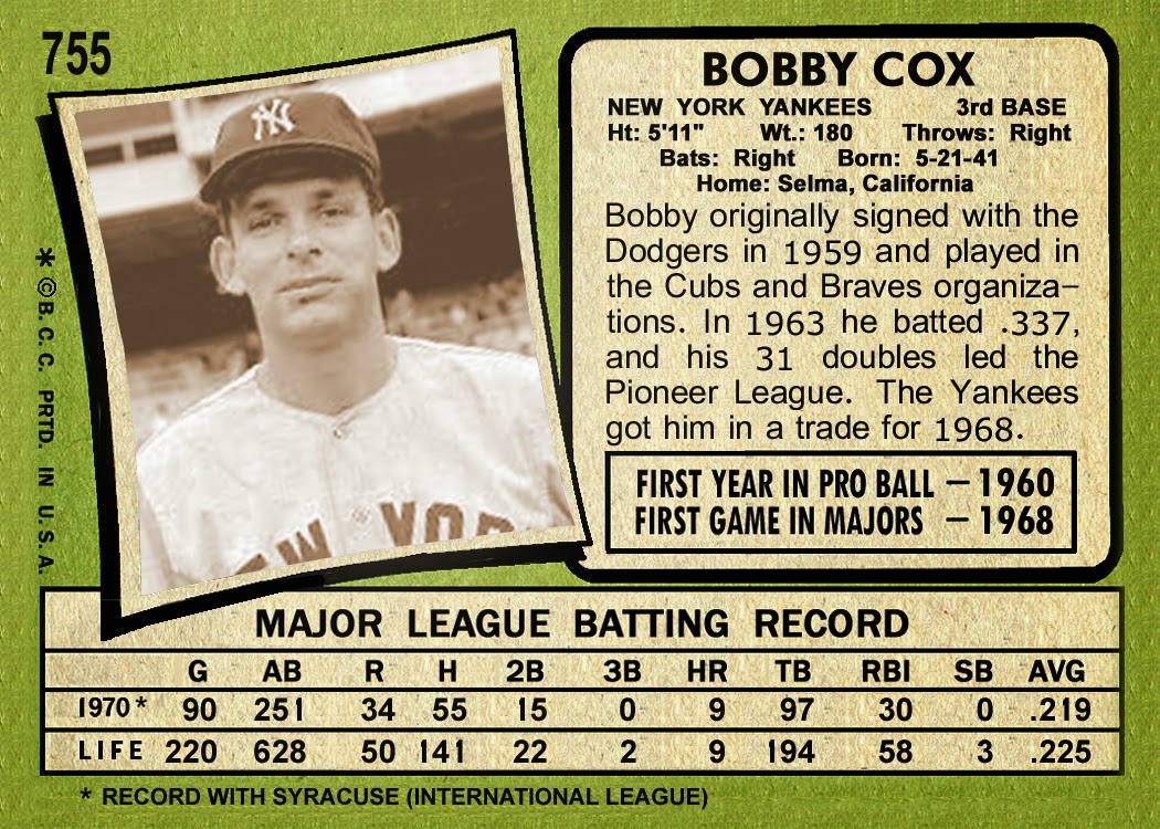 Bob Lemke's Blog: Bobby Cox gets two custom cards