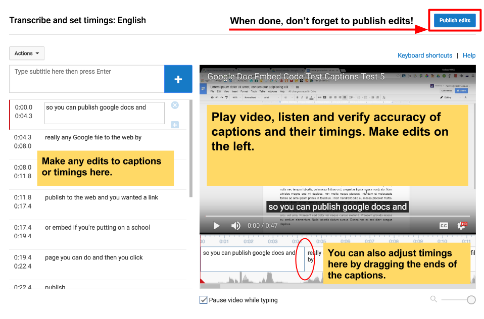 Day 11: Edit existing Captions in YouTube - >>> Create Accessibility