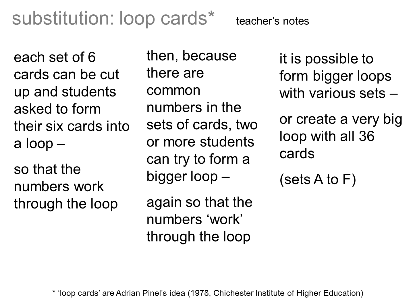 MEDIAN Don Steward mathematics teaching: equation loops