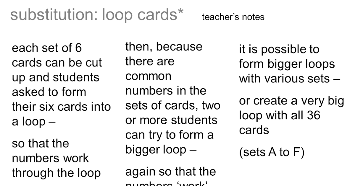 MEDIAN Don Steward mathematics teaching: equation loops