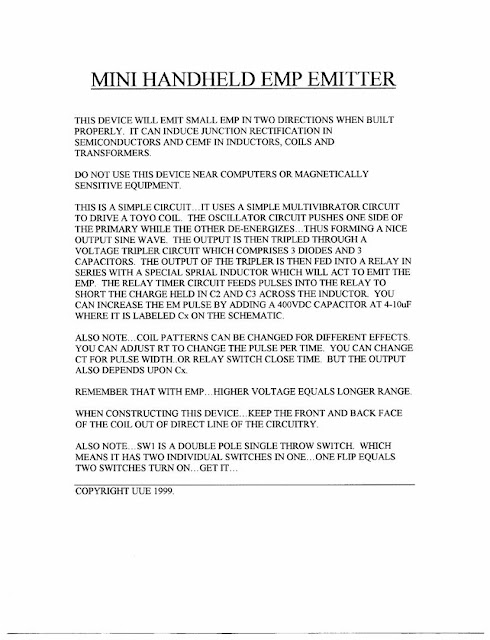 Tech for the lost: Mini EMP Schematic