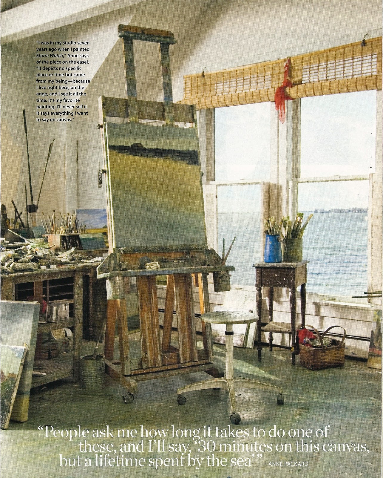 brightly the universe: artist anne packard in coastal living magazine