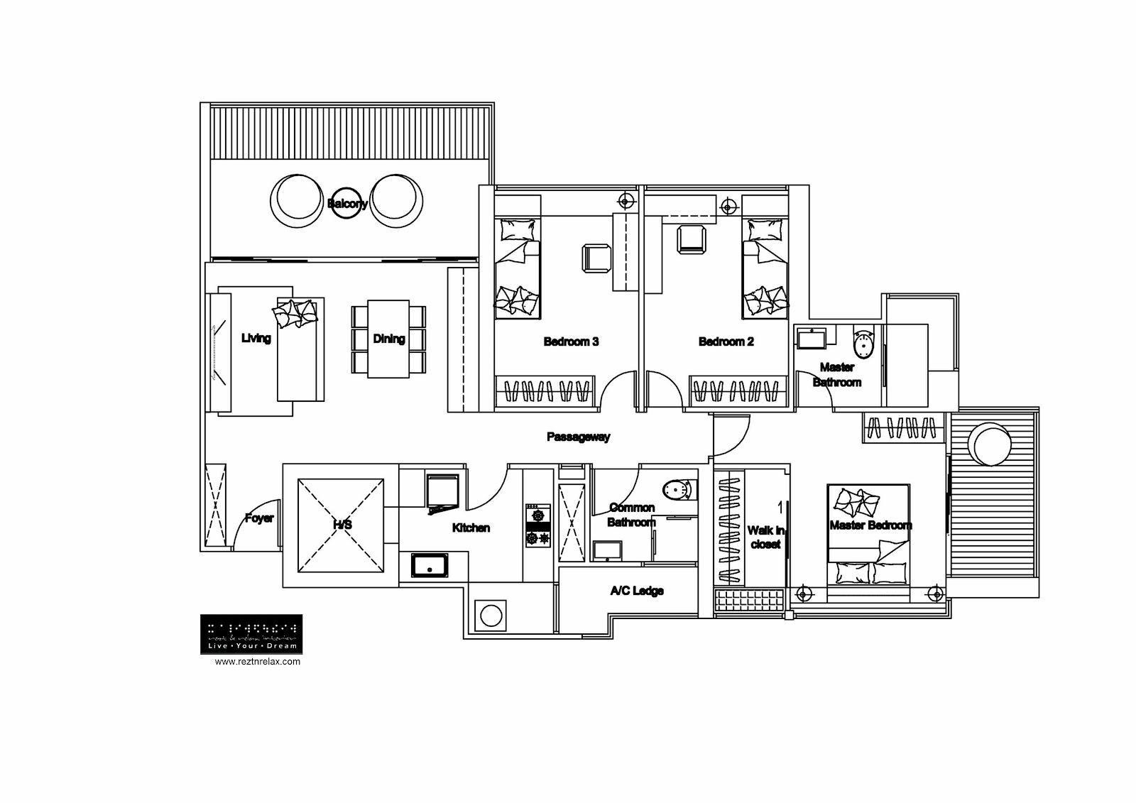 Rezt & Relax Interior Design: The Peak @ Toa Payoh Proposed Plan Layouts