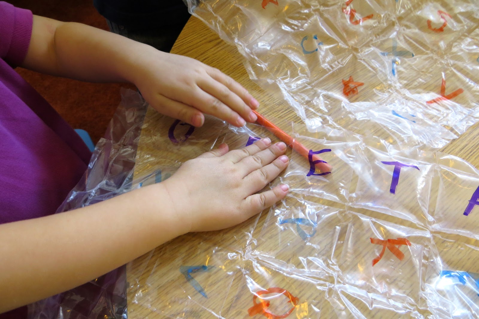 Ms. Sara's Preschool Blog: Learning Station - ABC Bubble Wrap