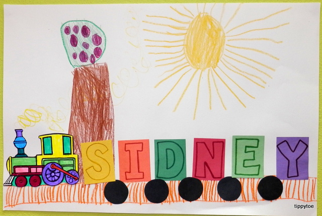 Tippytoe Crafts: Name Trains