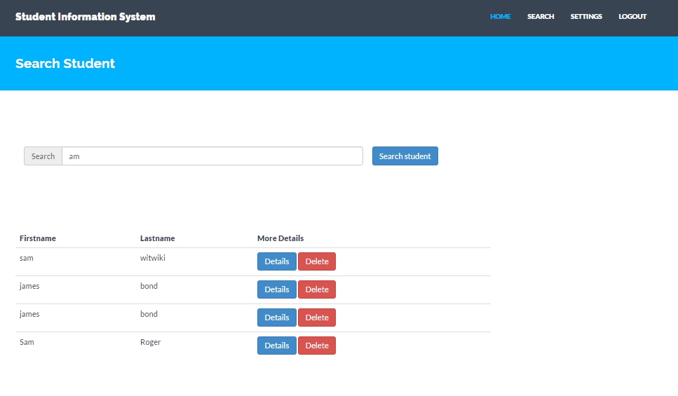 Student Information System - AngularJS , ASP.NET API, C#