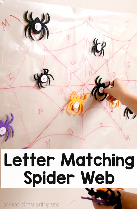 Letter Matching Spider Web Activity for Preschoolers | School Time Snippets