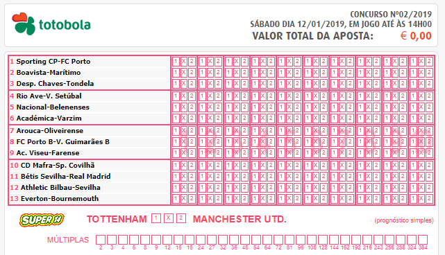 MÚLTIPLAS BASEADAS NO TOTOBOLA: 2019