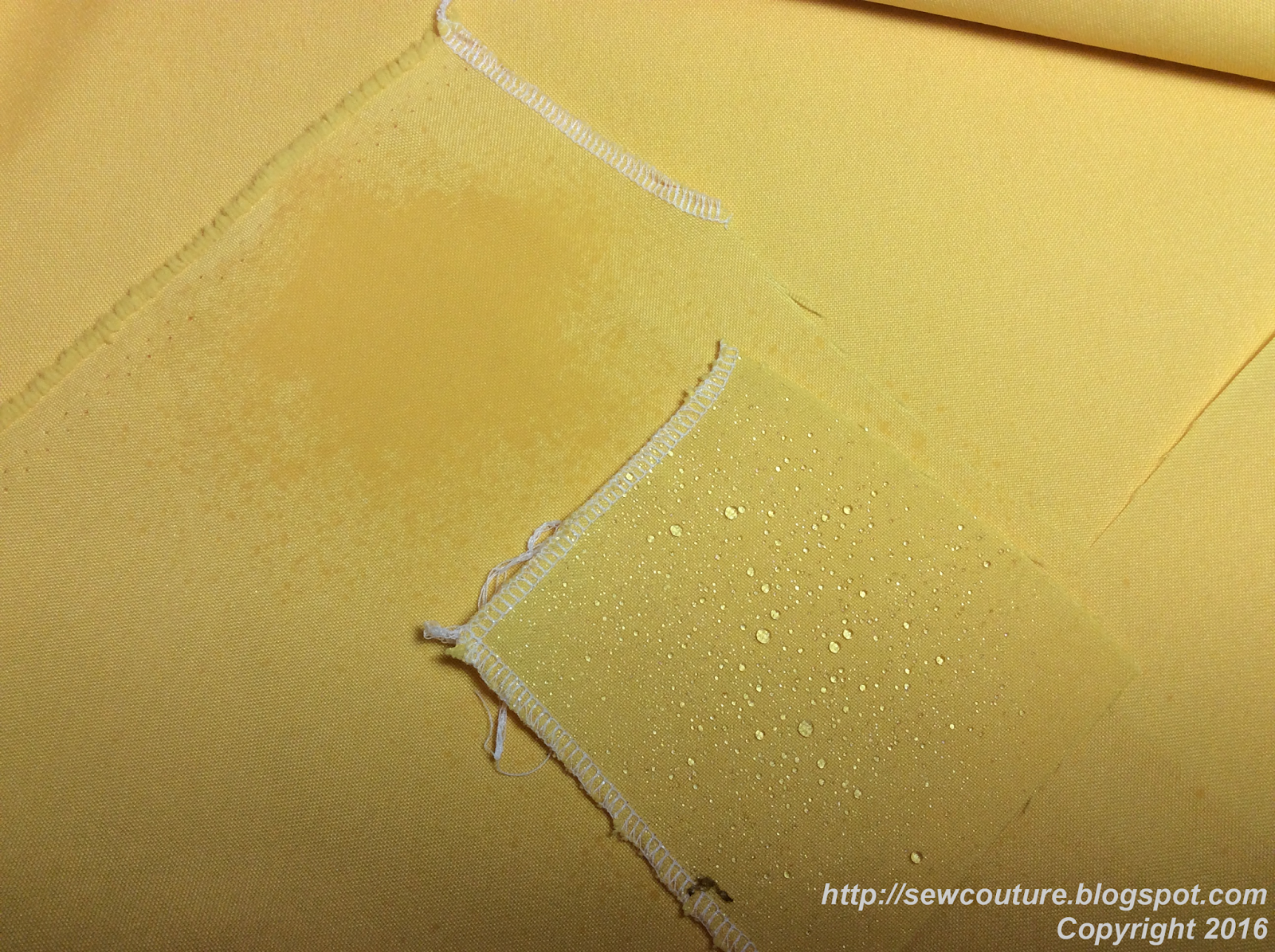 Sew Couture...: BLC Day 25: Fabric Water Repelling Challenge
