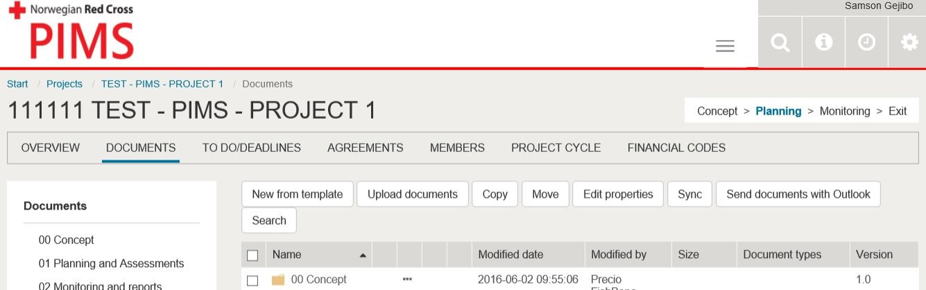 PIMS Document Syncing