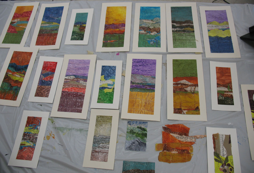 Mini Abstract Landscape Collage Workshop-Addison Art Guild Feb 19th, 2011