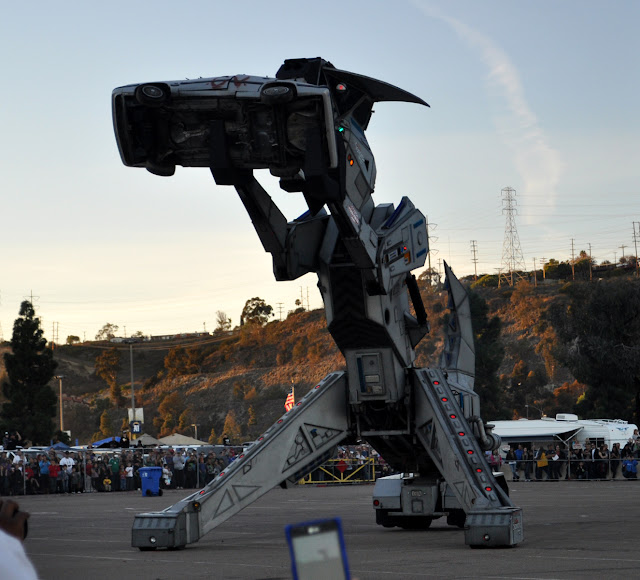 Just A Car Guy: Robosaurus gives a good show of chewing on and tearing ...
