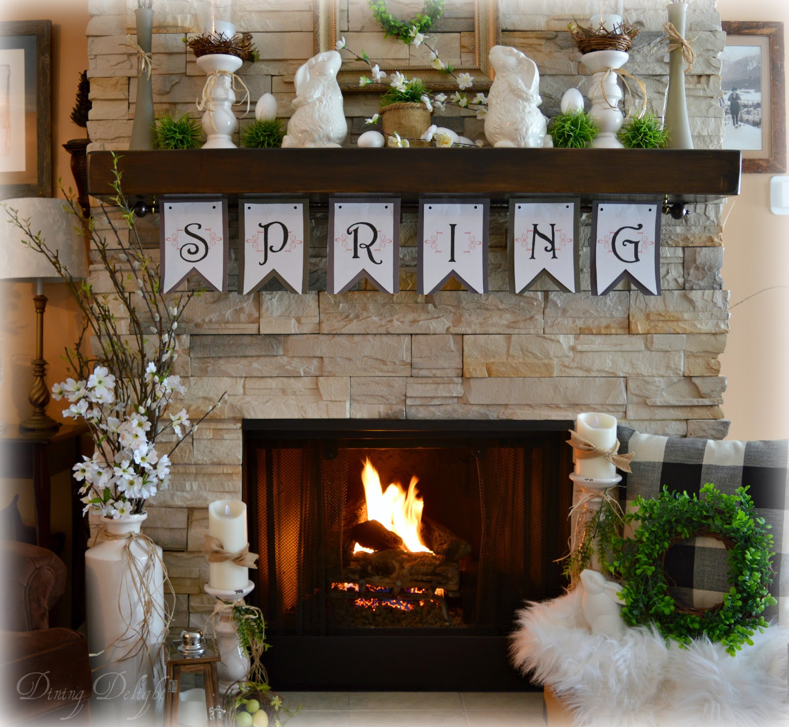 Dining Delight: Spring Mantel & Hearth