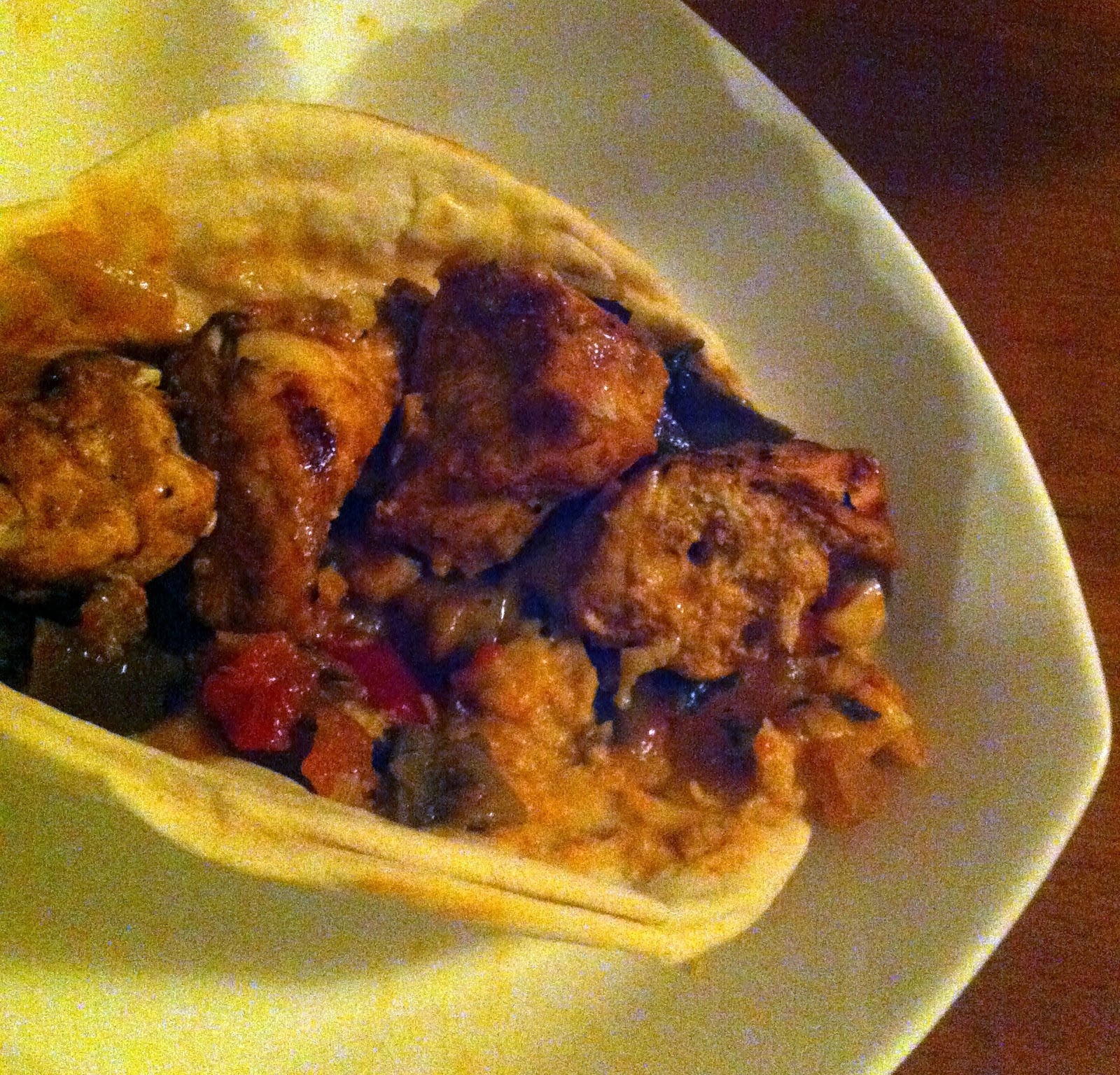 Cookin' & Craftin': Spiced Moroccan Chicken Wrap with Eggplant Tomato Jam