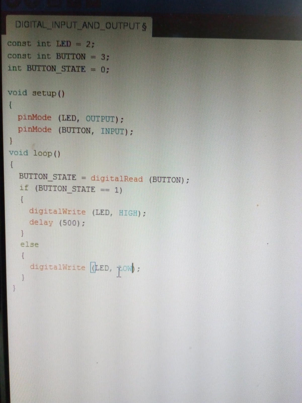 DIGITAL I/P AND O/P WITH ARDUINO ALONG WITH USE OF SERIAL MONITOR IN ...