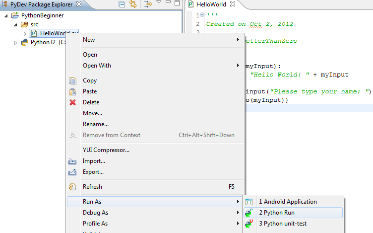 Programmers Sample Guide: Python beginner Tutorial using Eclipse PyDev ...