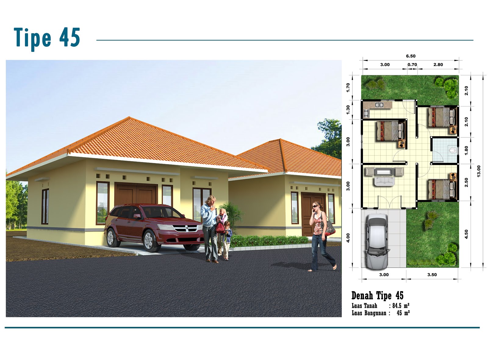 Desain Arsitektur Perumahan Tipe 36, 45 & 56 di Bekasi ~ Renov-Smart ...
