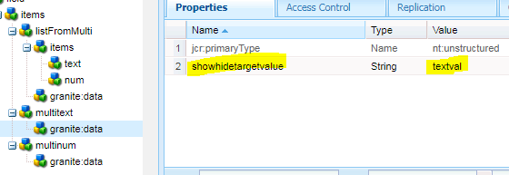 AEM Cases: Touch UI - Hide/Show fields inside coral-3 multifield in AEM by coral dropdown