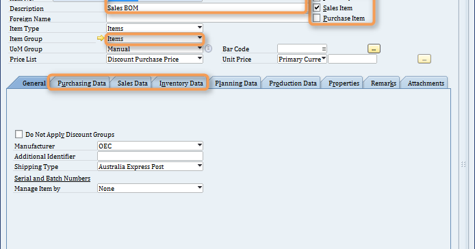 BOM (Bill Of Material) SAP Business One - SAP business one
