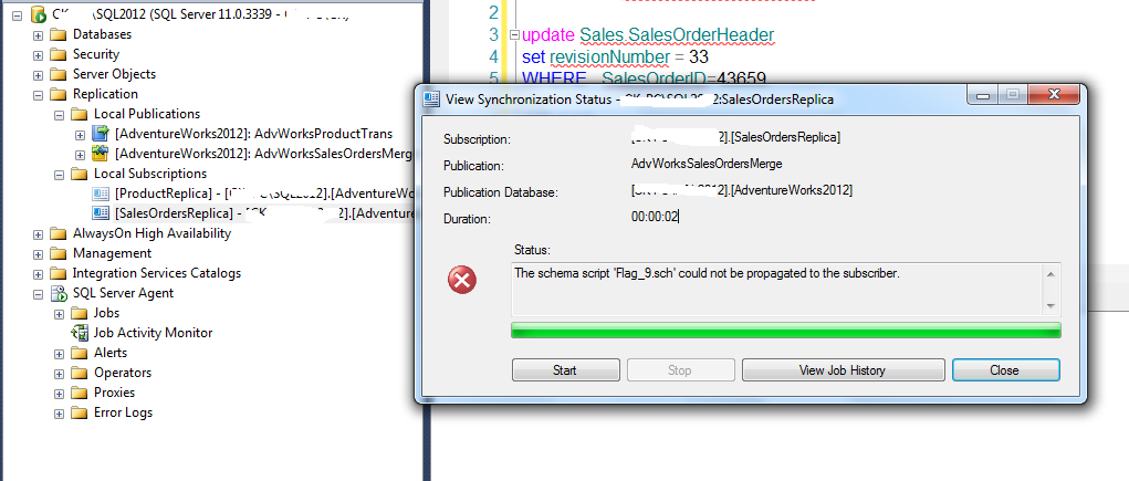On The Journey To Be A Sql Server Professional A Merge Replication Error The Schema Script