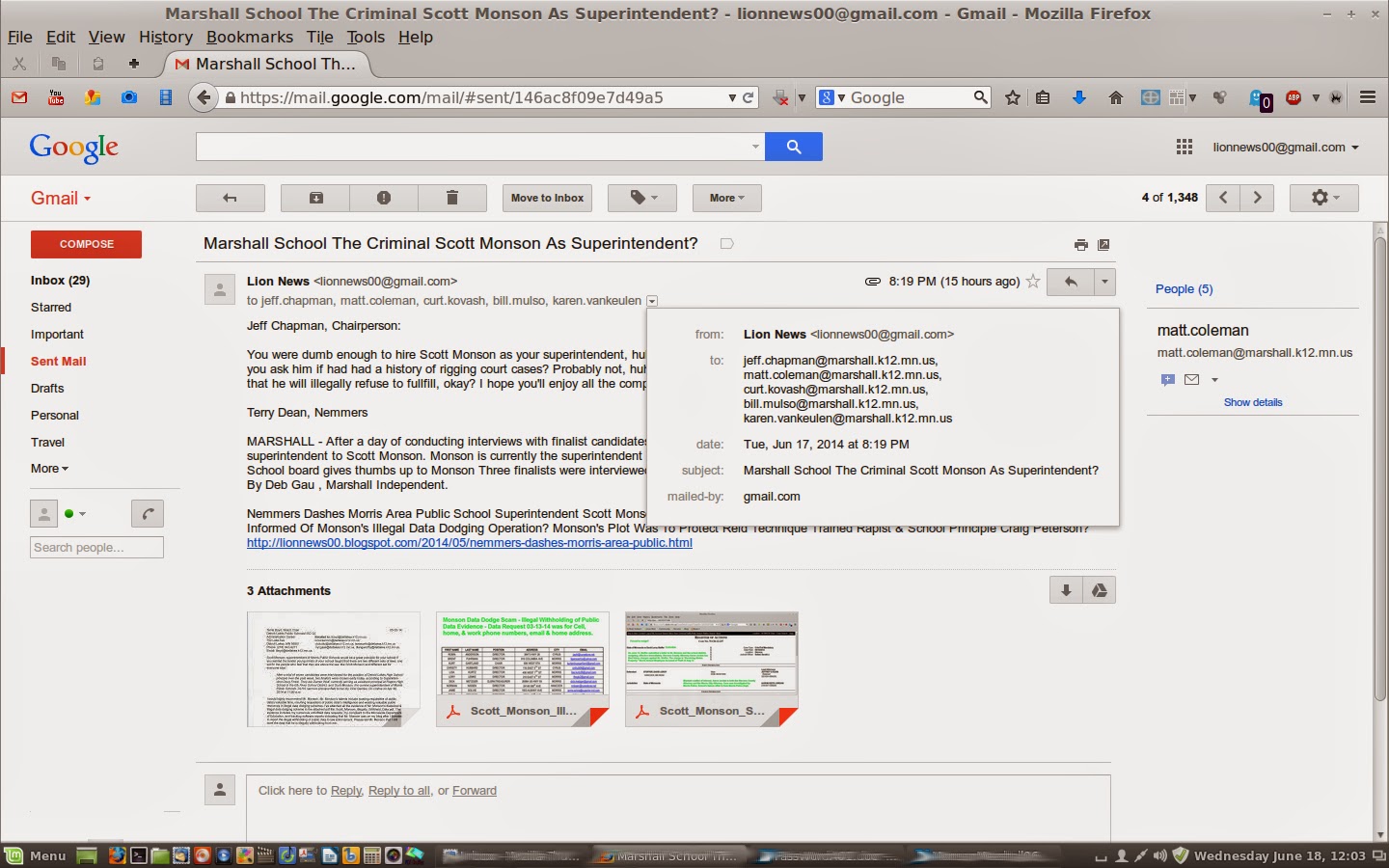 Lion News: Marshall School Knowingly Hires Common Criminal Scott Monson ...
