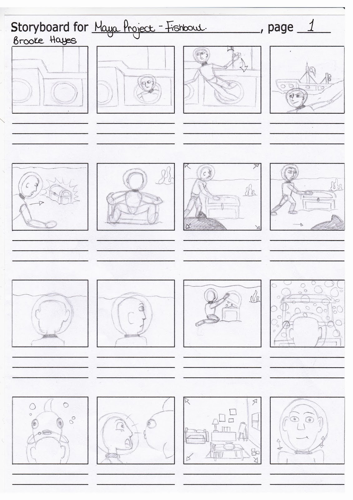 Brooke Hayes Animation: Hand Drawn Storyboard