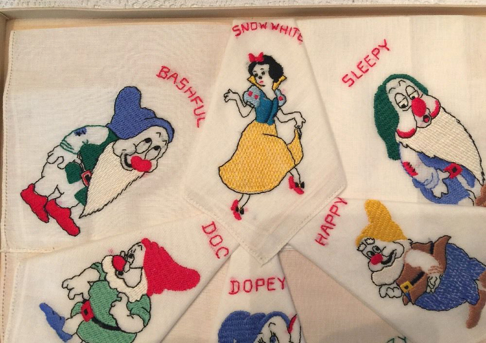 Filmic Light - Snow White Archive: 1938 Embroidered Hanky Boxed Sets by ...